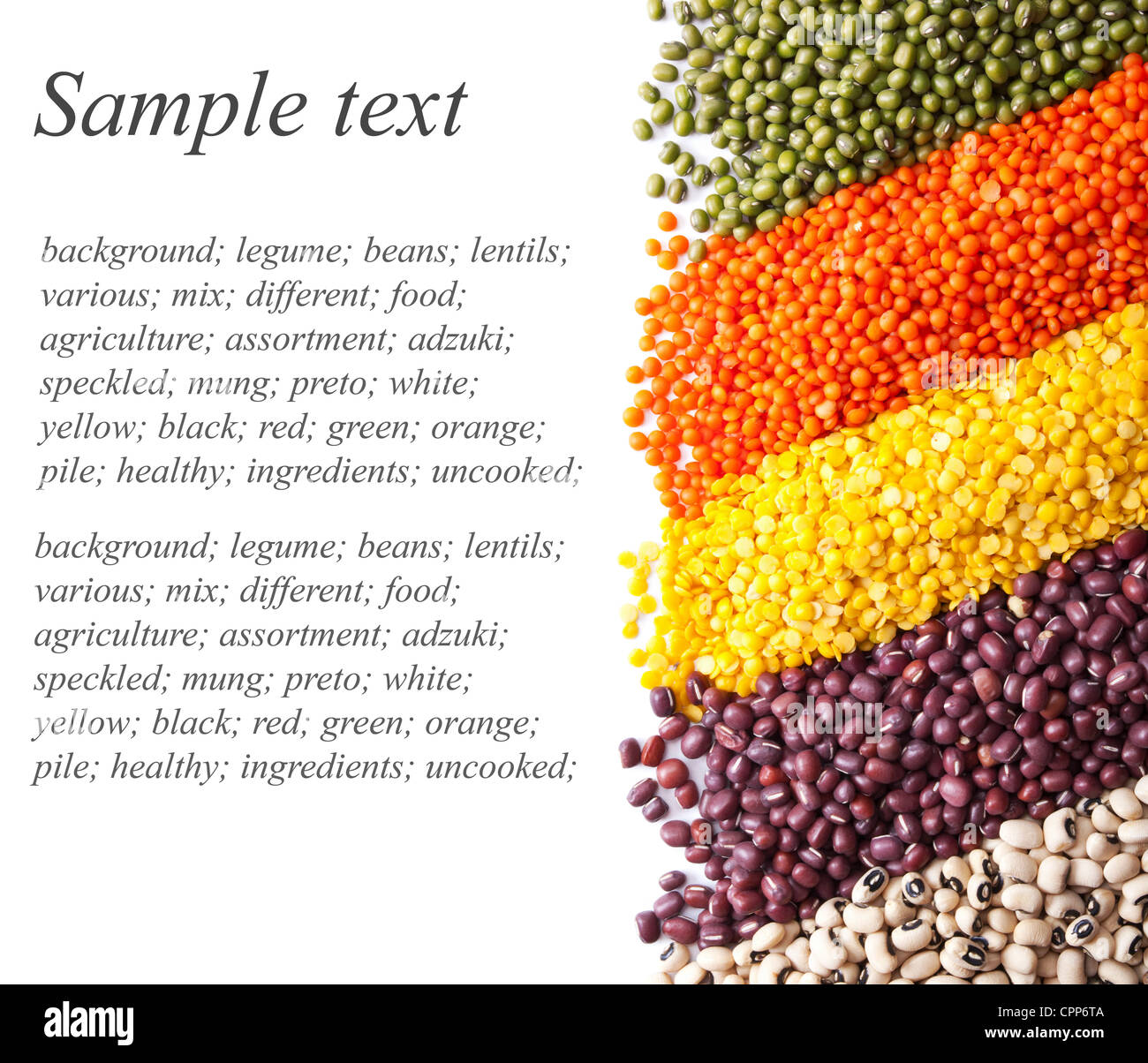 background with different legumes on white Stock Photo - Alamy