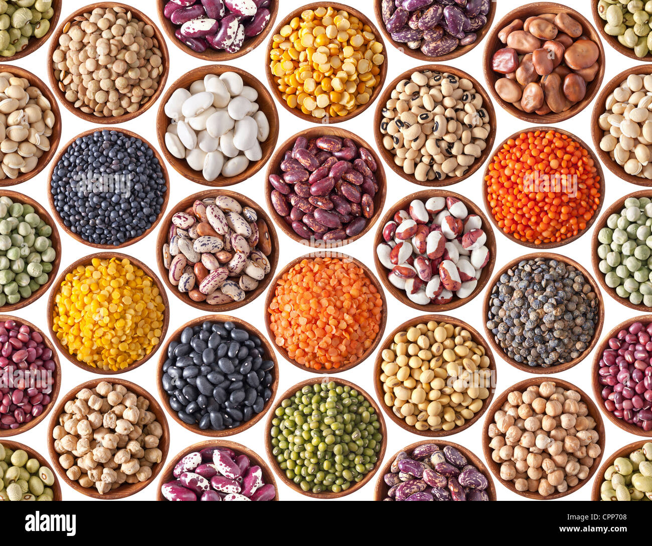 Seamless texture with legumes on white background Stock Photo - Alamy