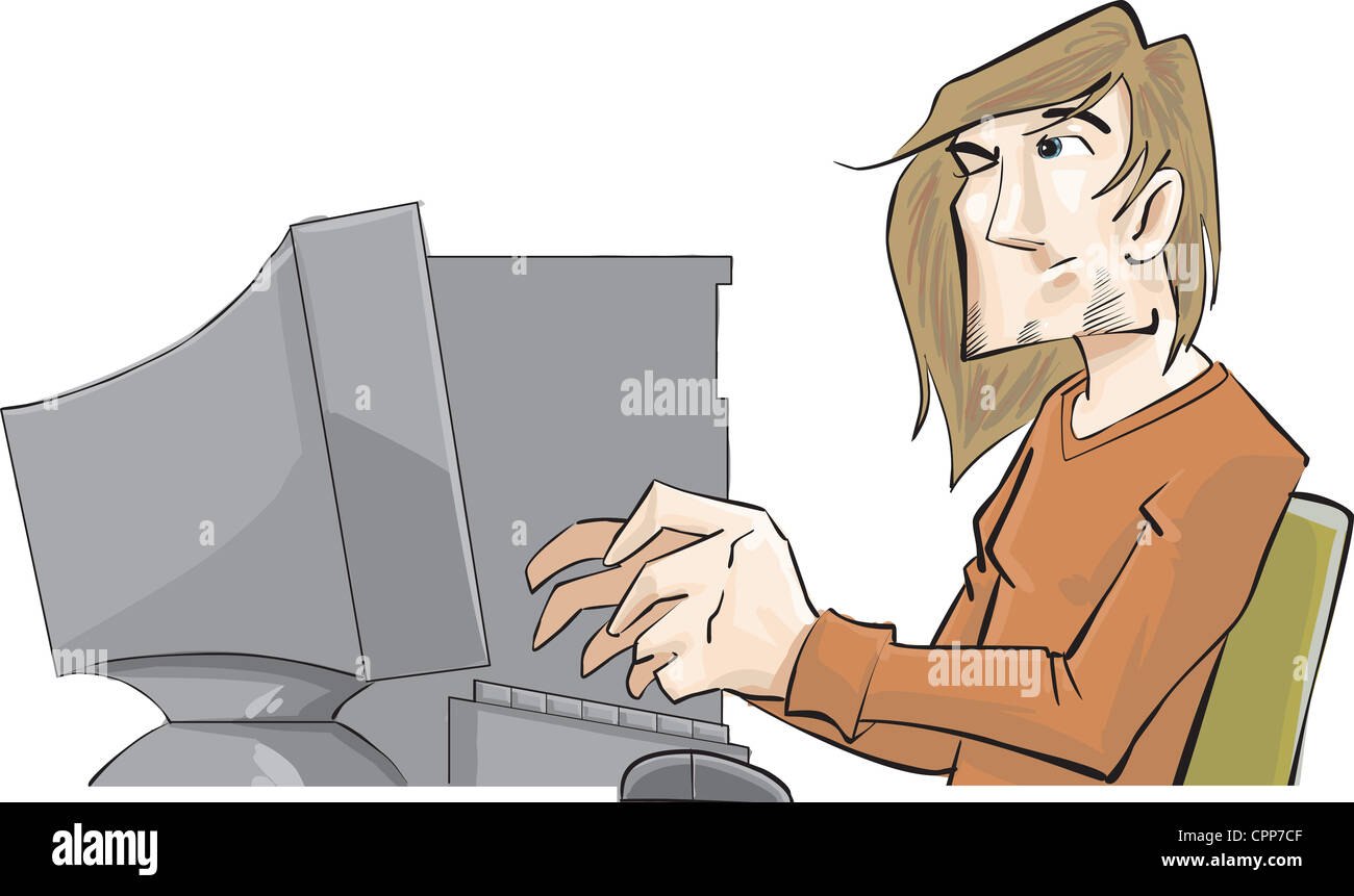 A guy with a computer problem Stock Photo - Alamy