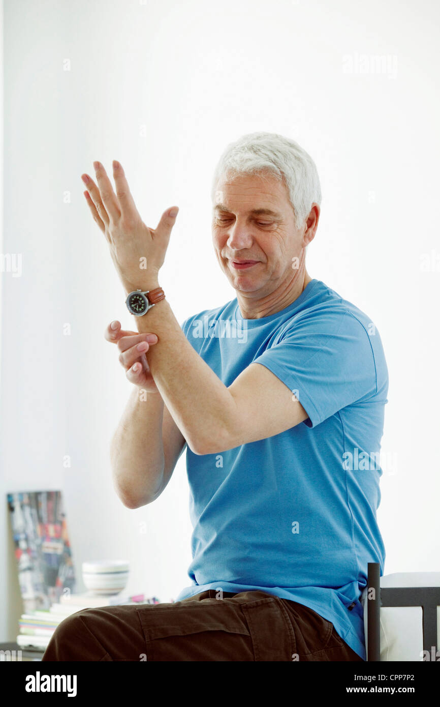 ELDERLY PERSON INDOORS Stock Photo - Alamy