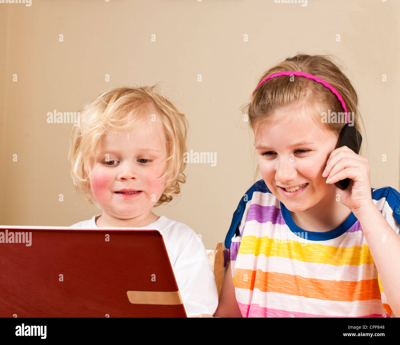 Fun on the laptop Stock Photo - Alamy