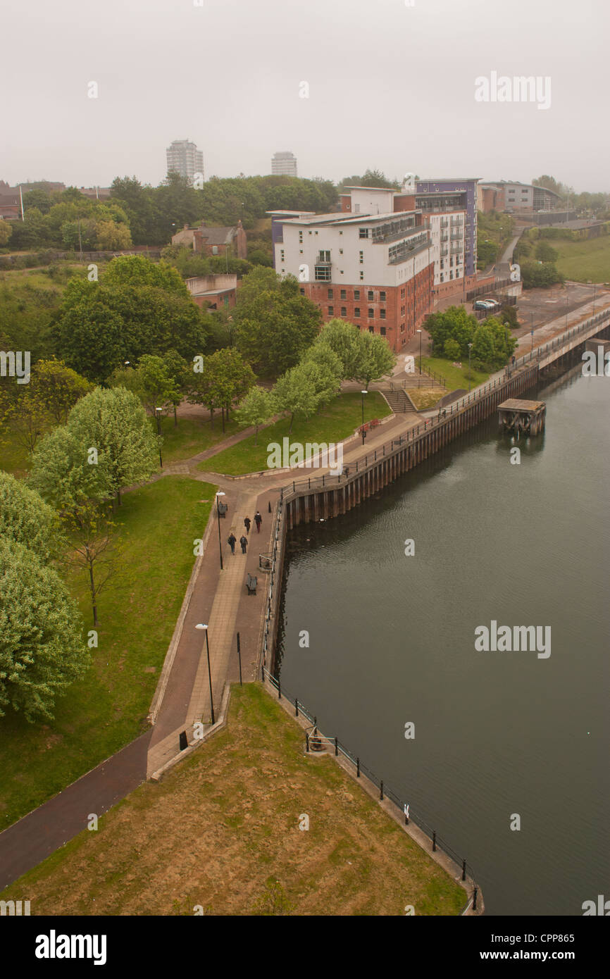 Riverside path by the River Wear Stock Photo - Alamy