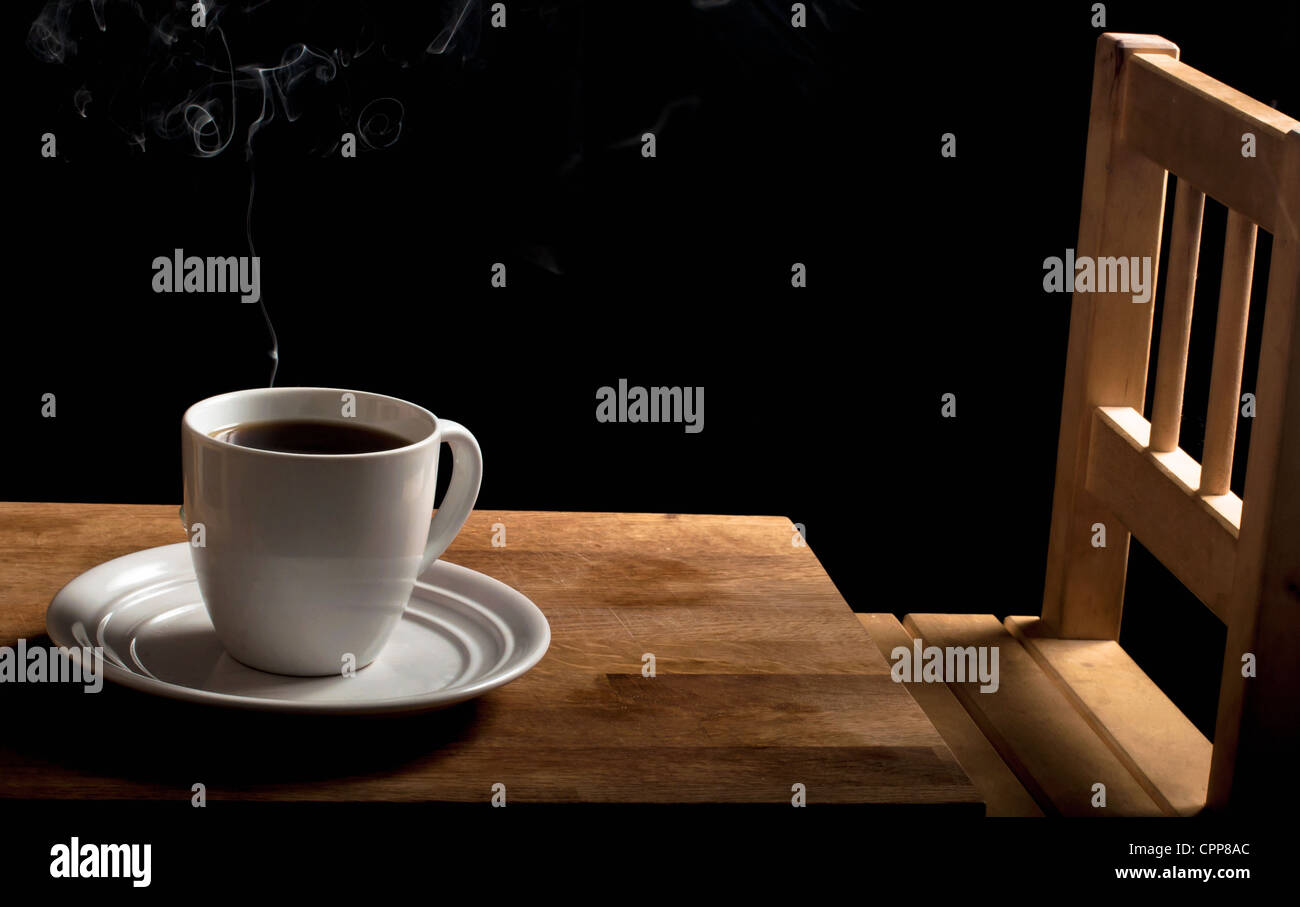 Steaming hot cup of coffee Stock Photo - Alamy