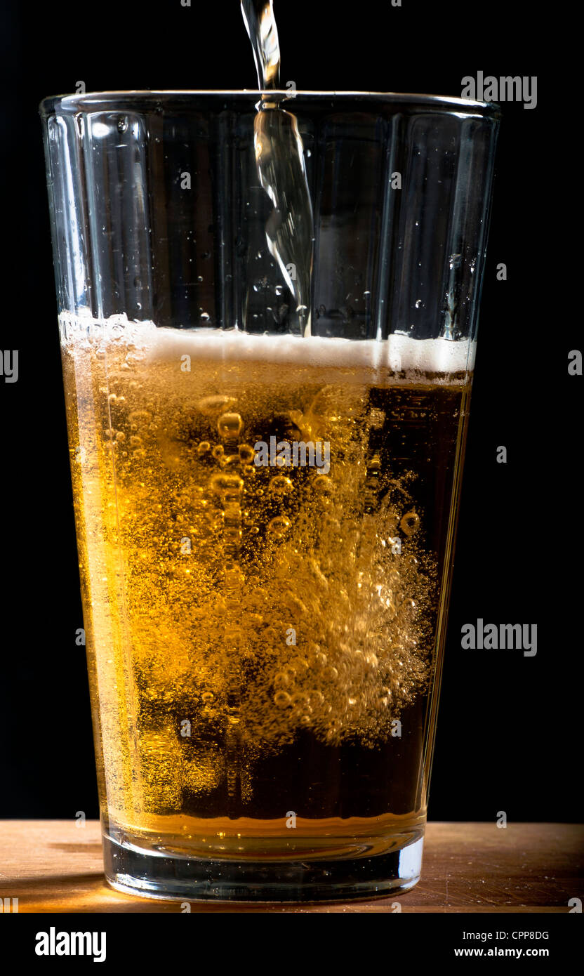 pint of beer or lager Stock Photo - Alamy