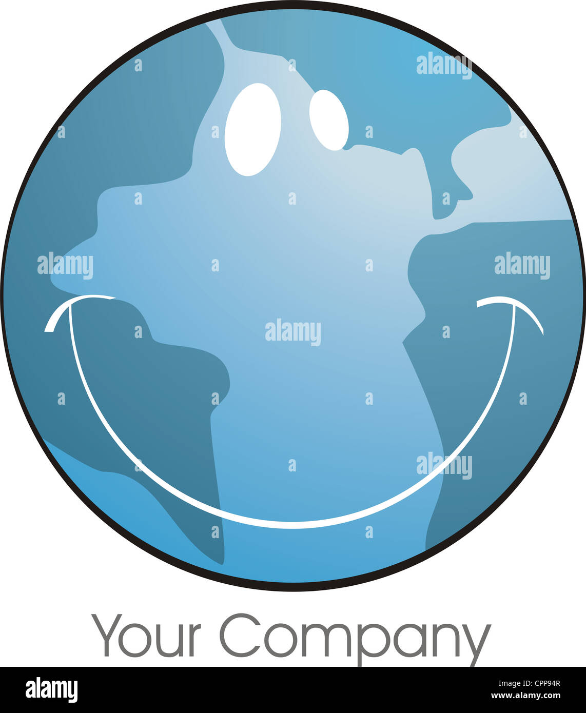 the blue earth planet smiling, image to logo Stock Photo - Alamy