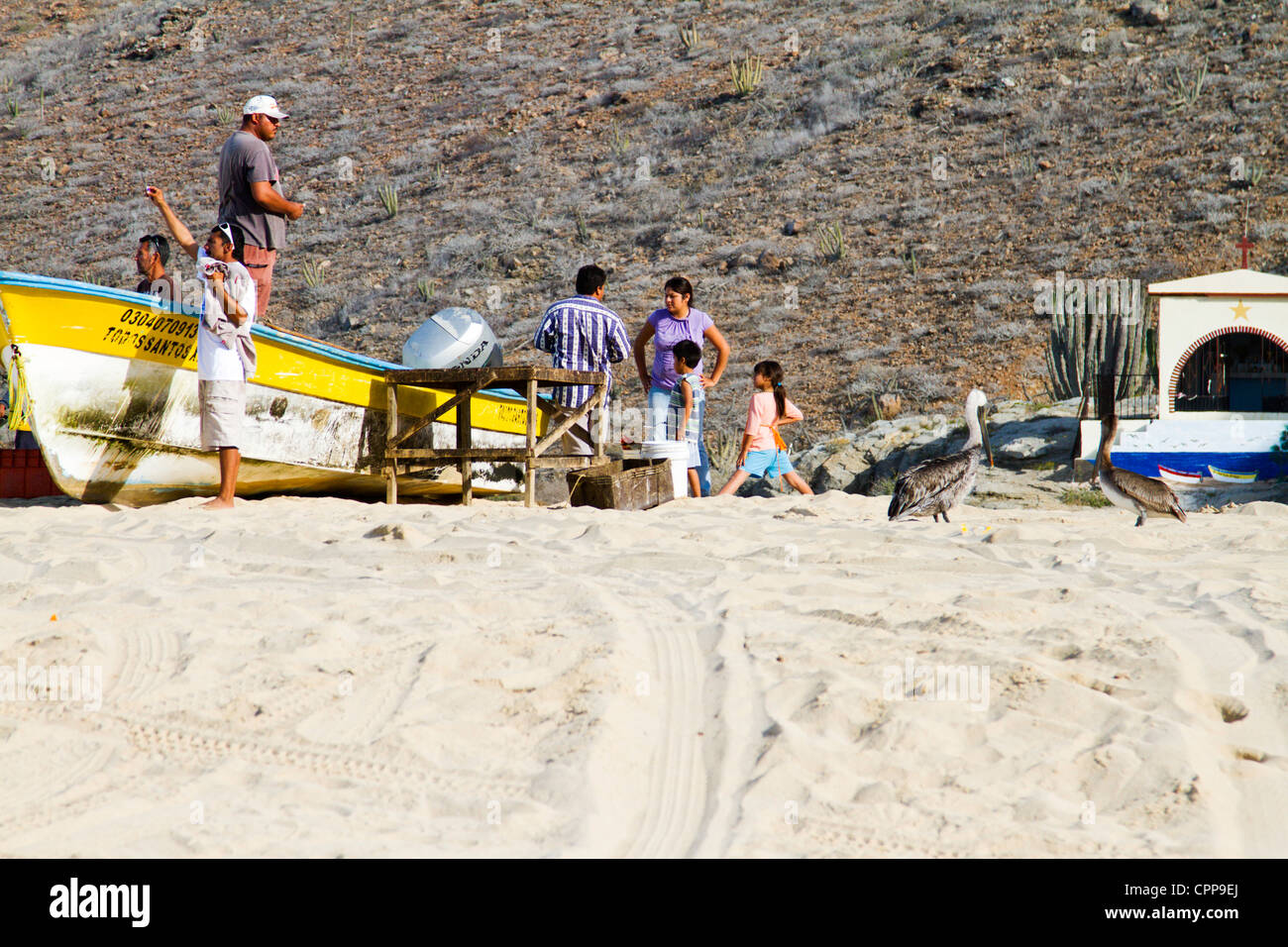Mexico beach fishing boat hi-res stock photography and images - Alamy