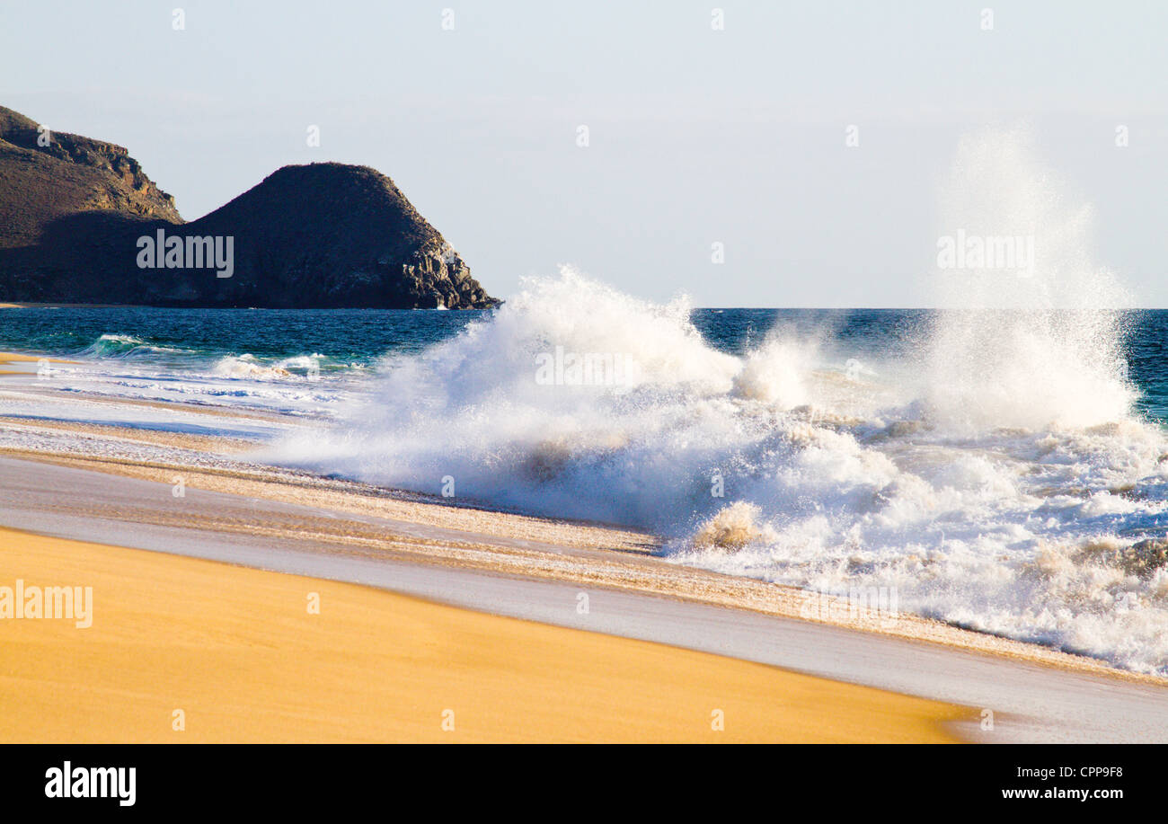 Surf on beach in Baja Mexico Stock Photo - Alamy