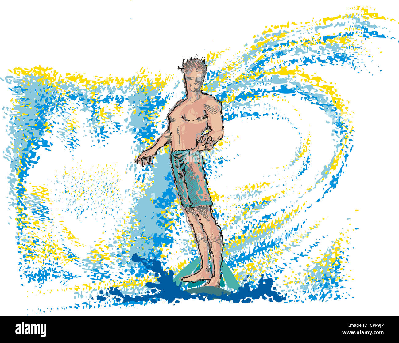 a surfer taking a tube in the sea Stock Photo - Alamy