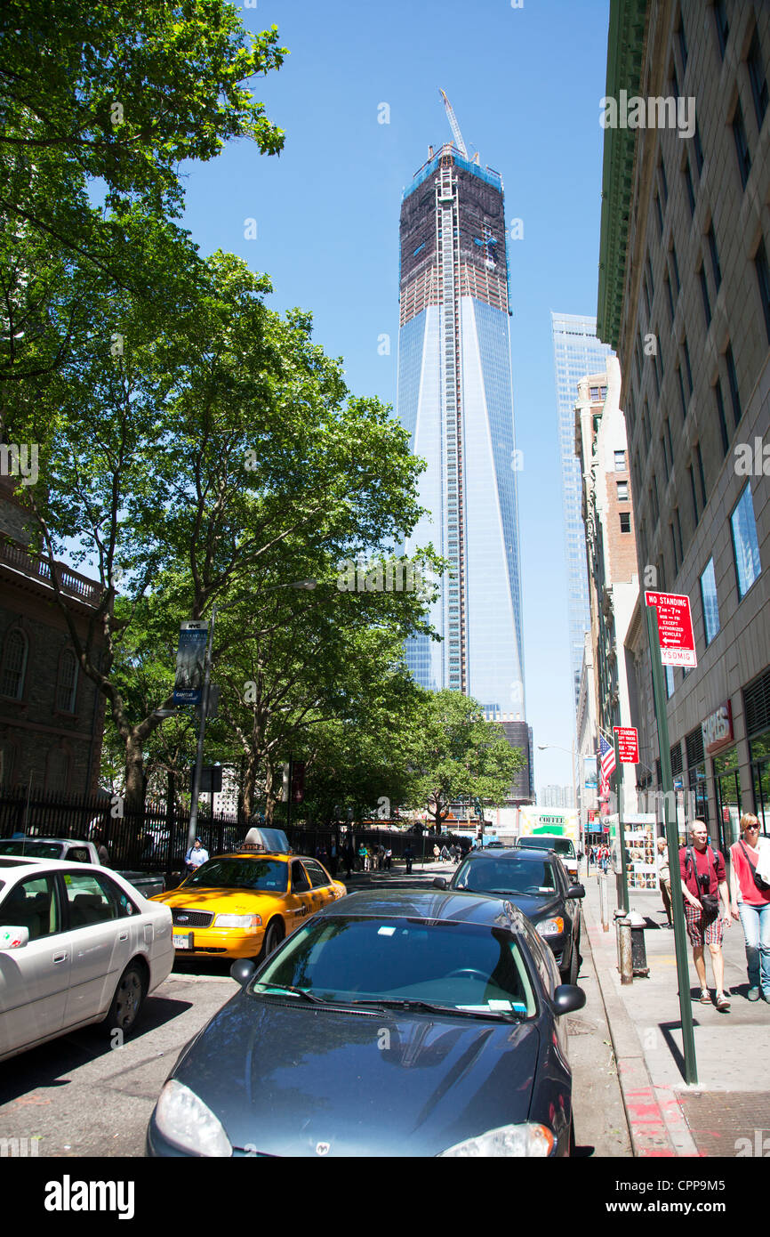 The nearly finished Freedom Tower in New York, Manhattan. Under ...