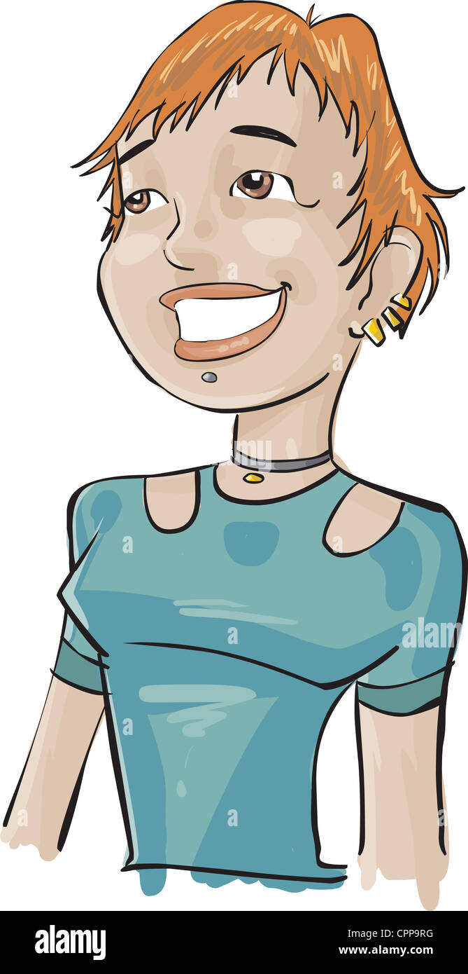 This a girl with a big smille she works in a call center Stock Photo ...