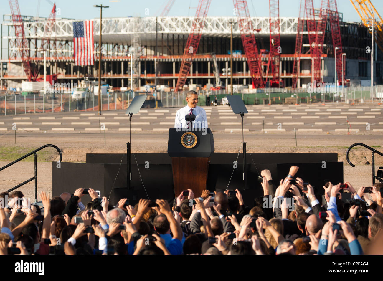Jan. 25, 2012 - U.S. President BARACK OBAMA visited the Intel Ocotillo ...