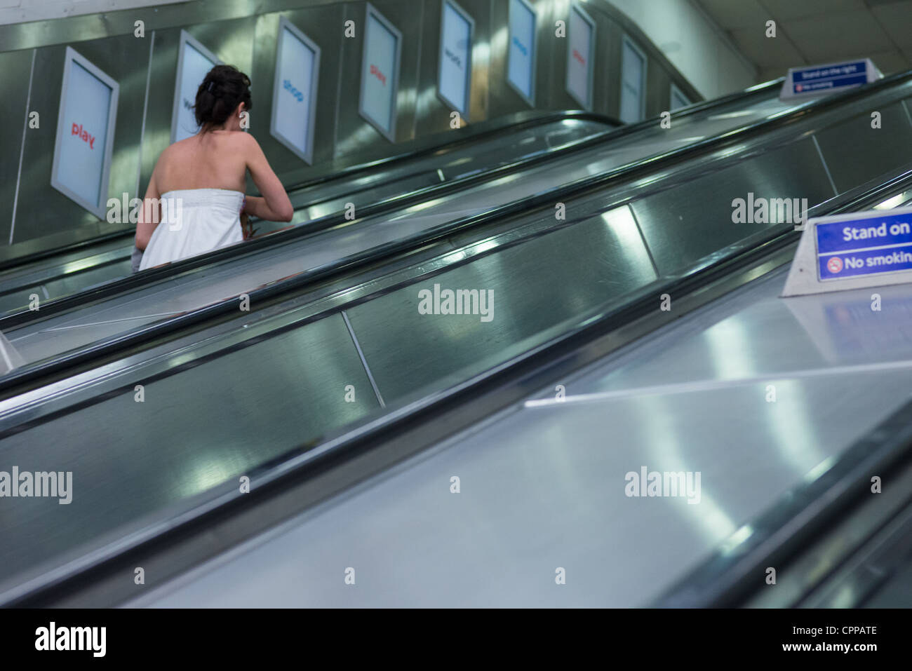 London uk london underground escalators hi-res stock photography and ...