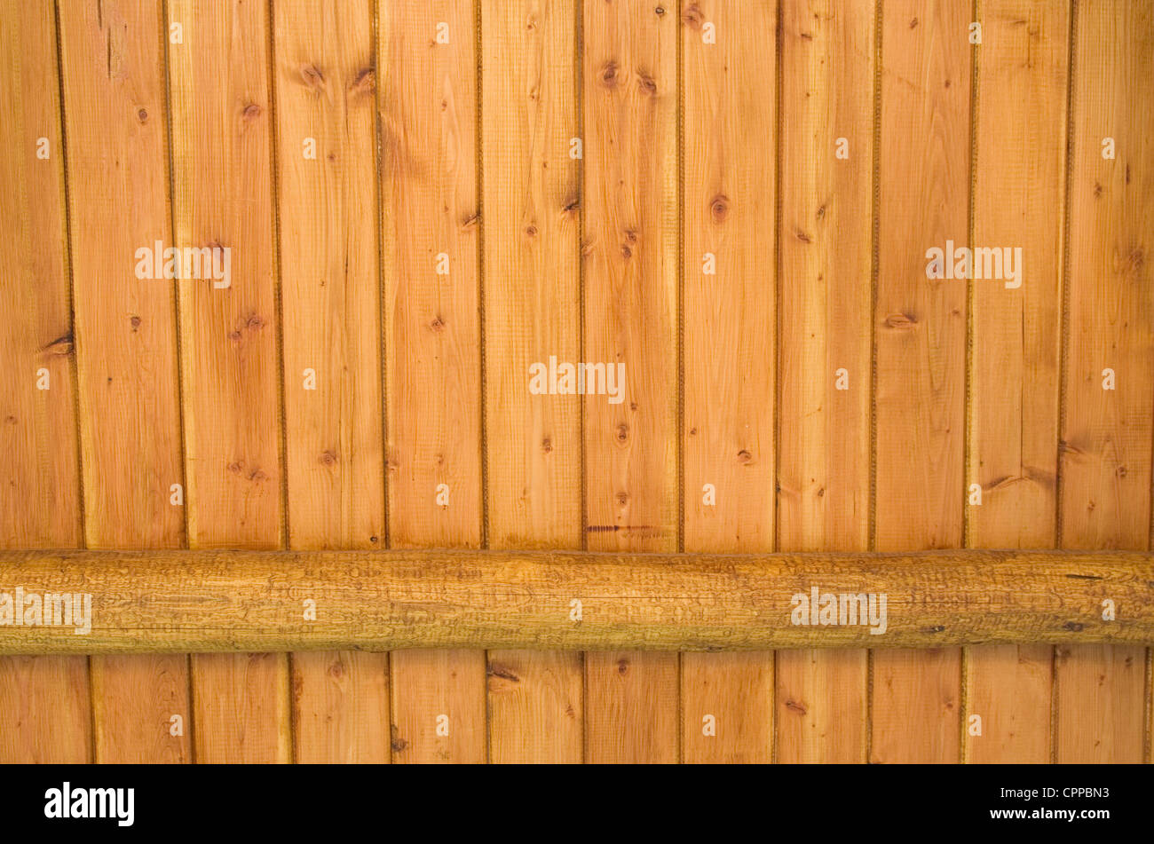 rustic wood background of finished boards and round log Stock Photo - Alamy