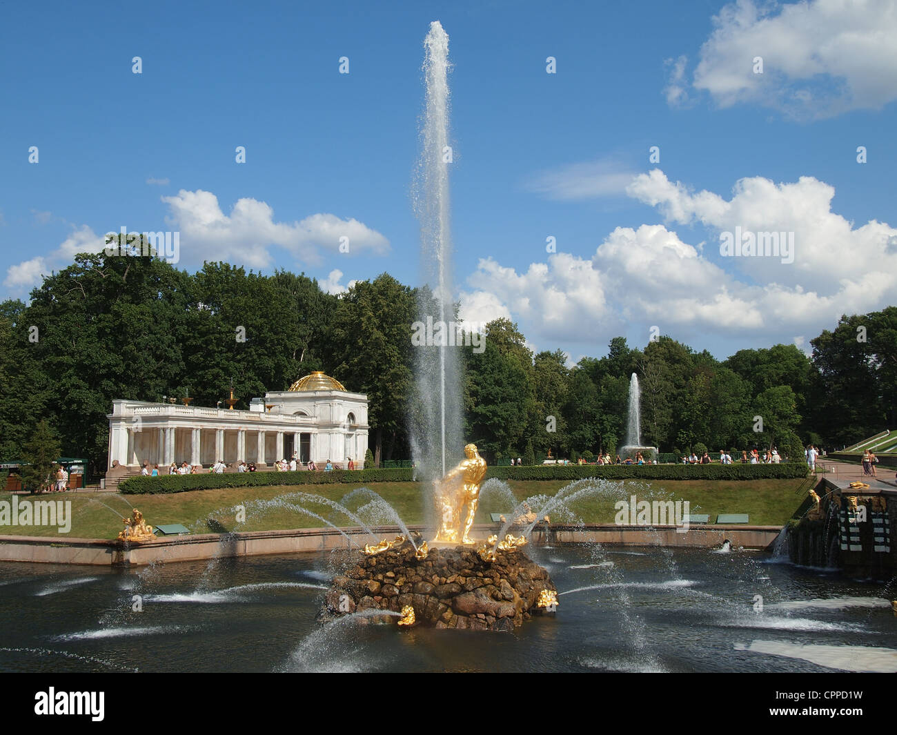 Peterhof Palace, the Fountains, in St. Petersburg, Russia Stock Photo ...