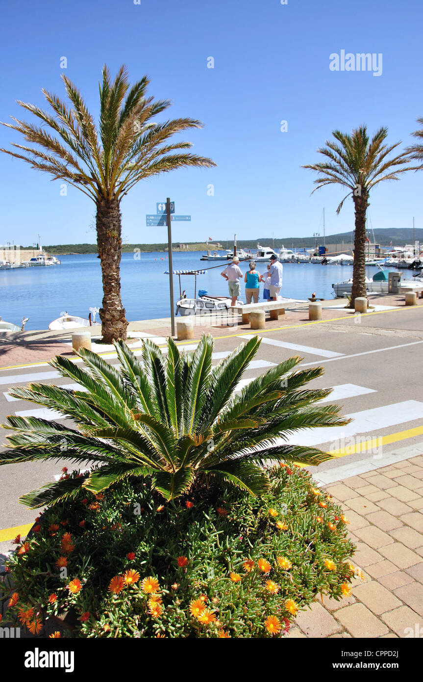 Marina promenade, Fornells, Menorca, Balearic Islands, Spain Stock ...