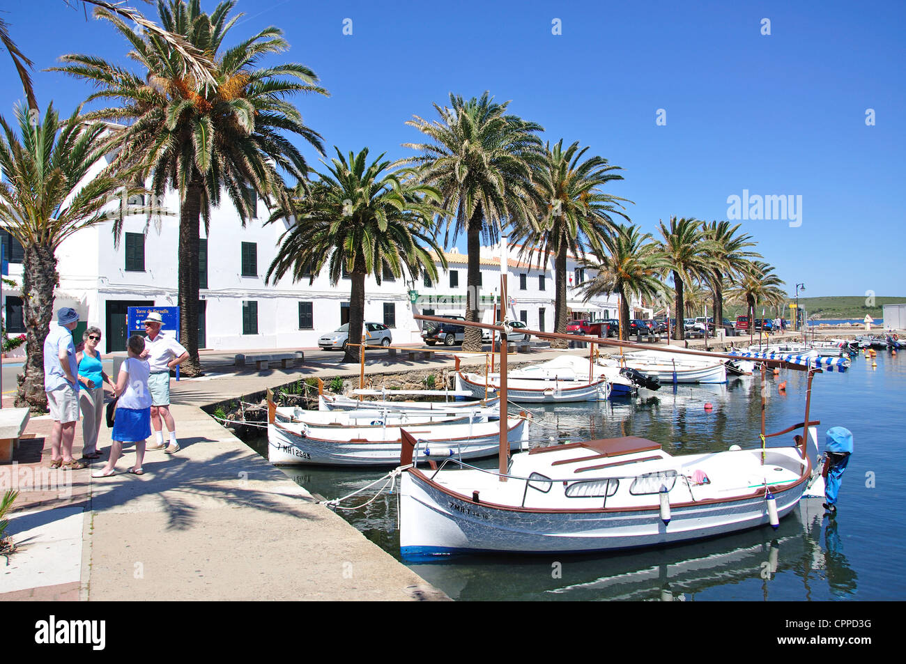 Marina promenade, Fornells, Menorca, Balearic Islands, Spain Stock ...