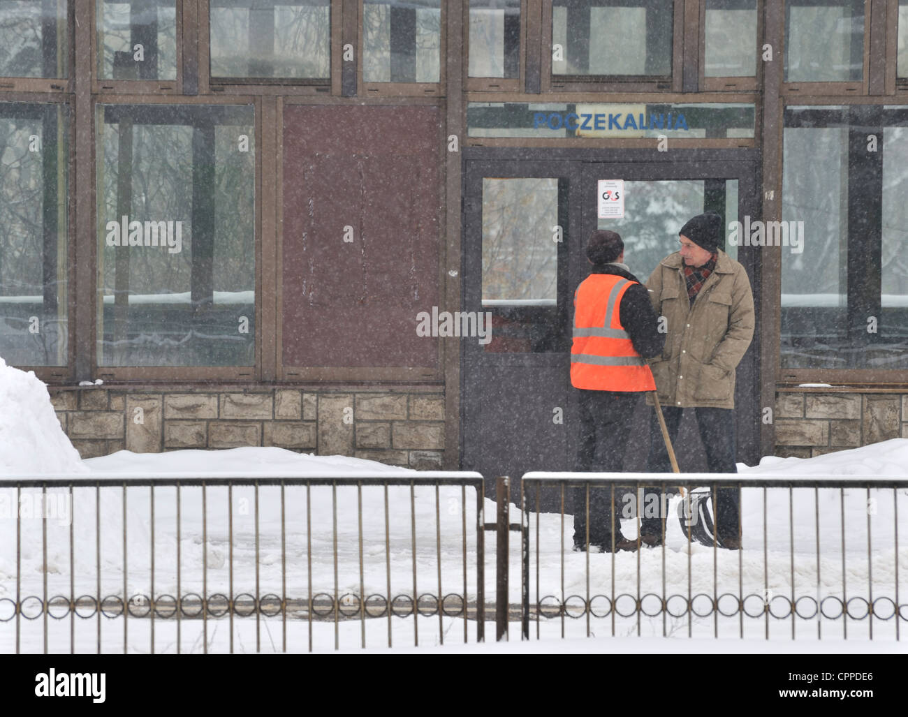 Railway station in winter, Radom, Poland Stock Photo - Alamy