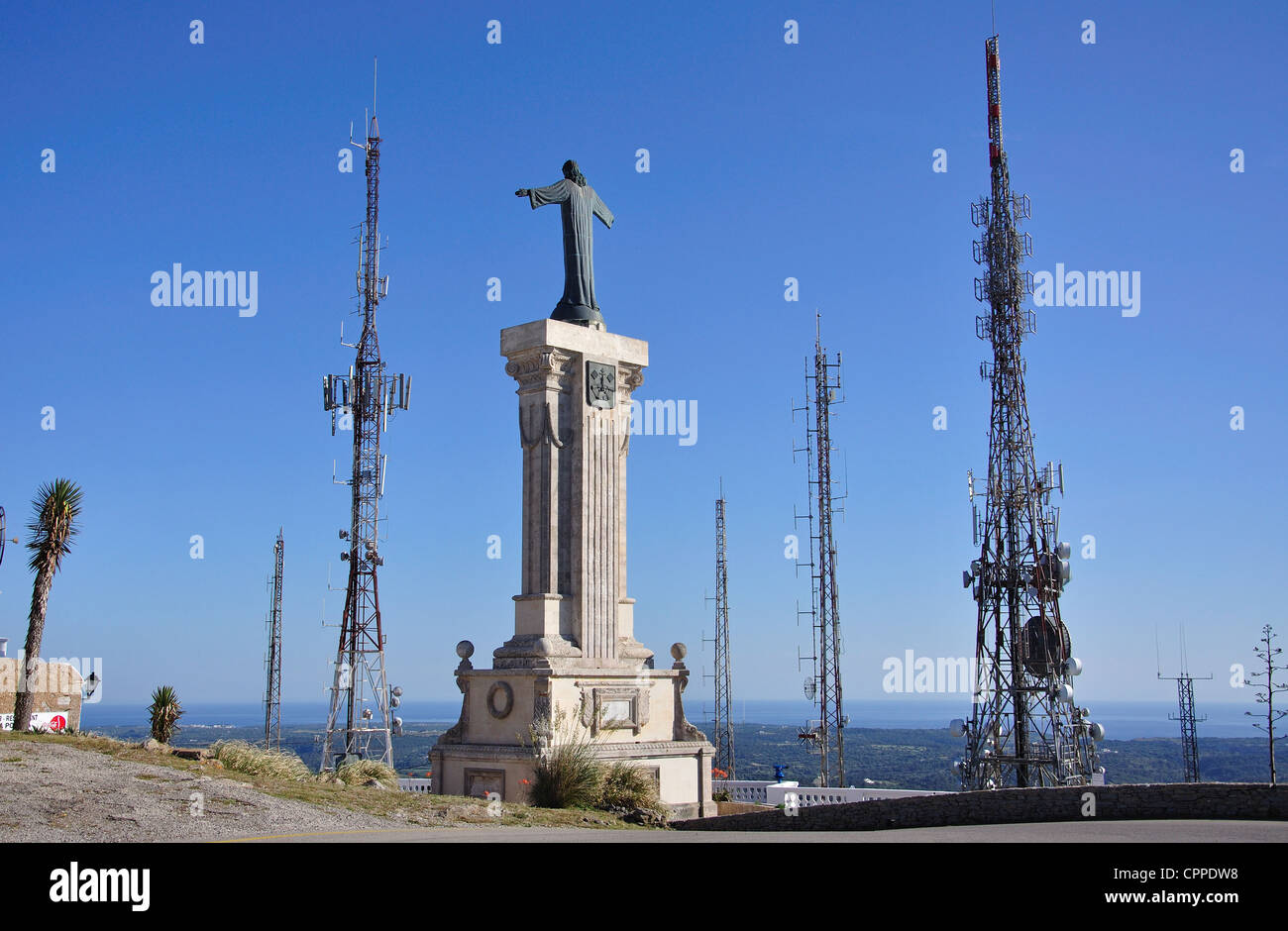 El Toro Monument and communication towers, Monte Toro, Menorca ...