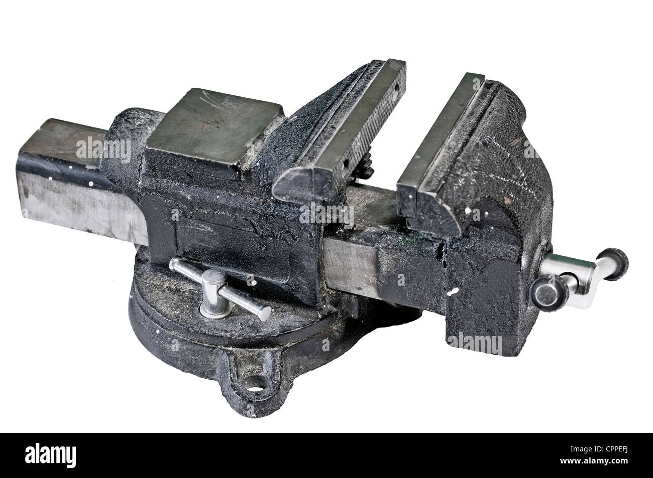 An open vise isolated on pure white Stock Photo - Alamy