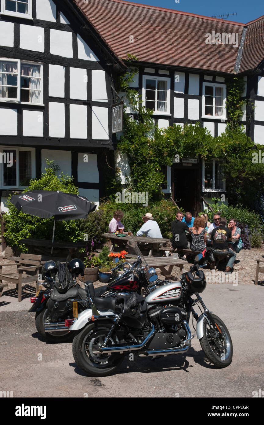 Drinking in the garden of The New Inn at Pembridge Stock Photo - Alamy