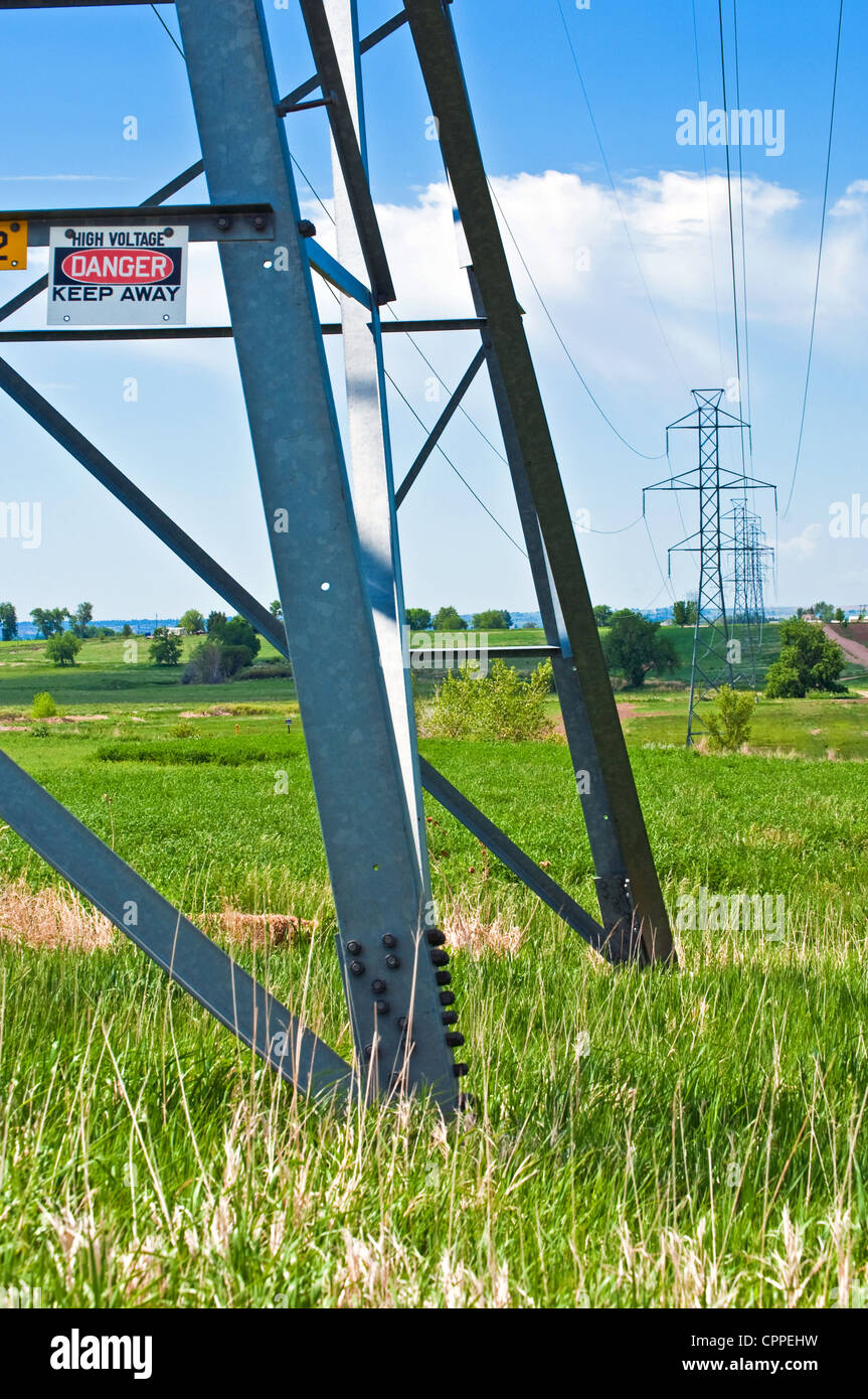 High voltage transmission tower warning hi-res stock photography and ...