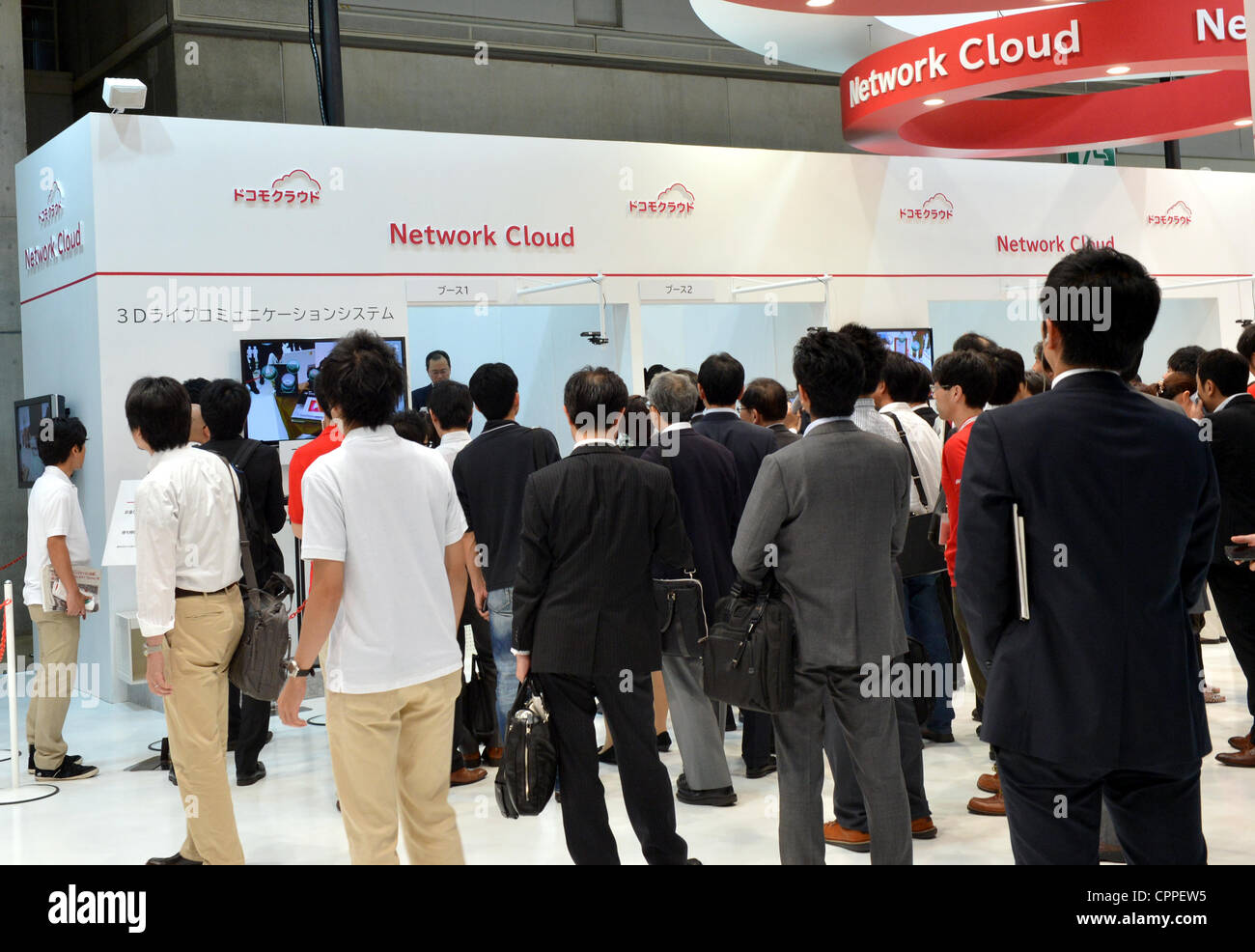 May 30, 2012, Tokyo, Japan - A crowd of visitors mill around the NTTs ...