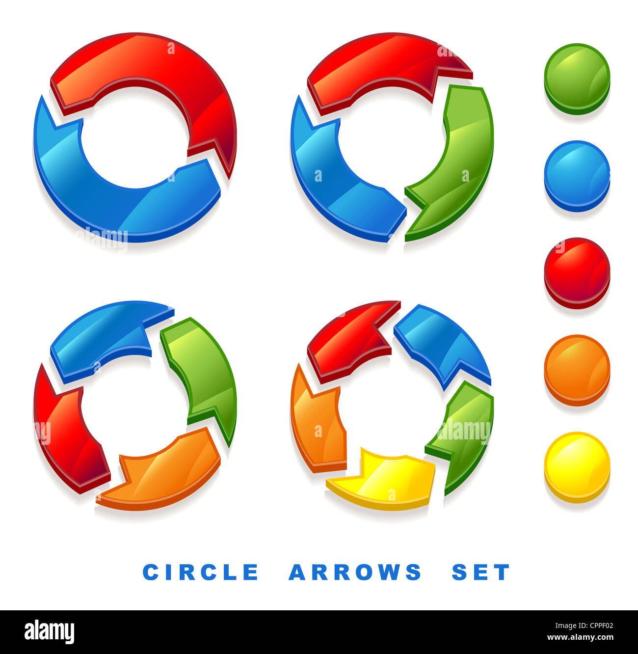 Circle arrows set. Illustration Stock Photo - Alamy