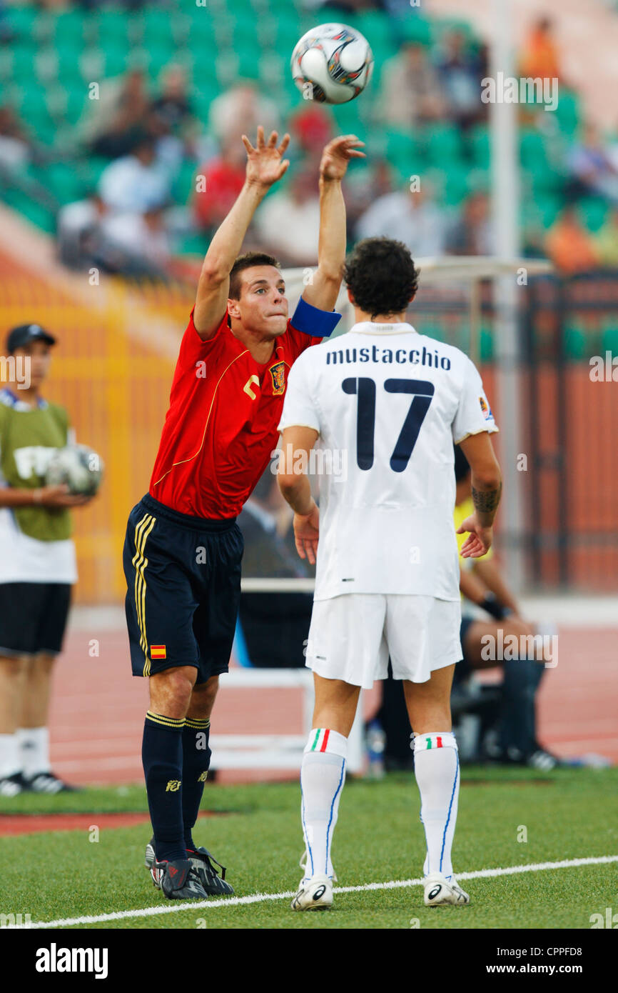 CAIRO - OCTOBER 5: Spain team captain Cesar Azpilicueta throws the ball ...