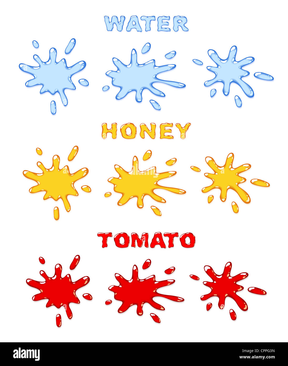 Splashes of different colors Stock Photo - Alamy