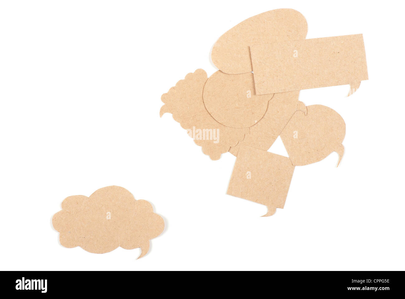 the thought of old paper isolated on white Stock Photo - Alamy