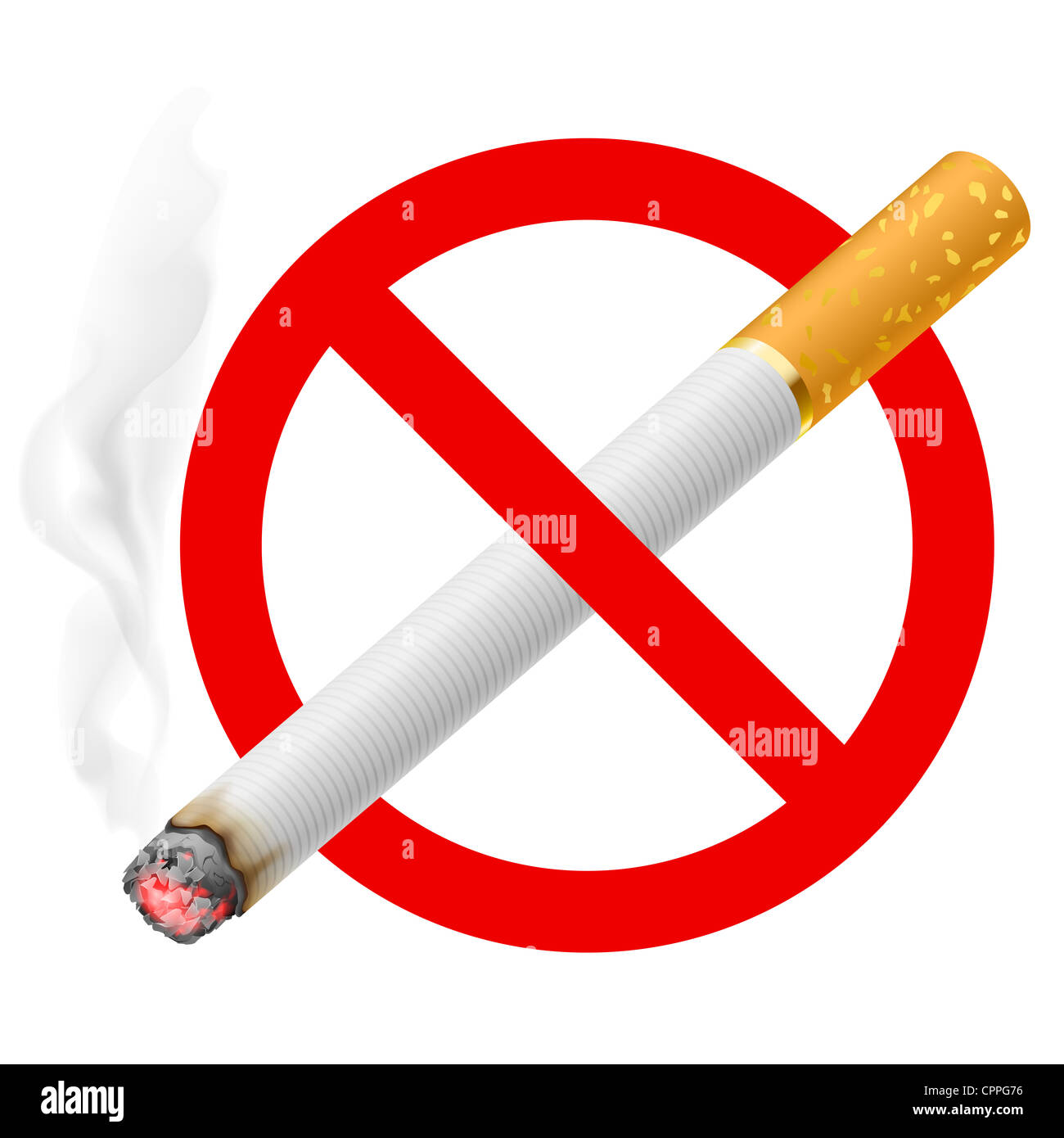 The sign no smoking. Illustration on white background Stock Photo - Alamy