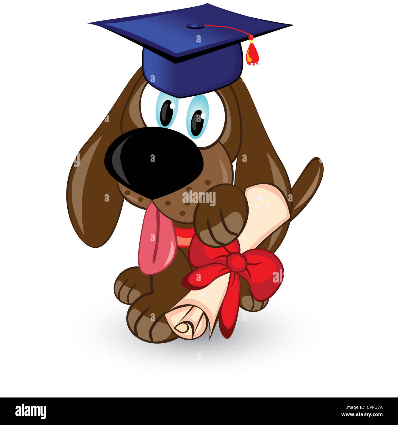 Cartoon dog is a graduate of. Illustration on white background Stock ...