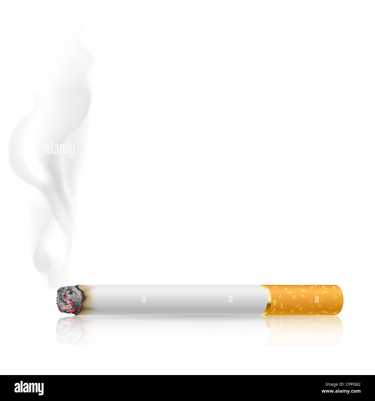 Cigarette burns. Illustration on white background Stock Photo - Alamy
