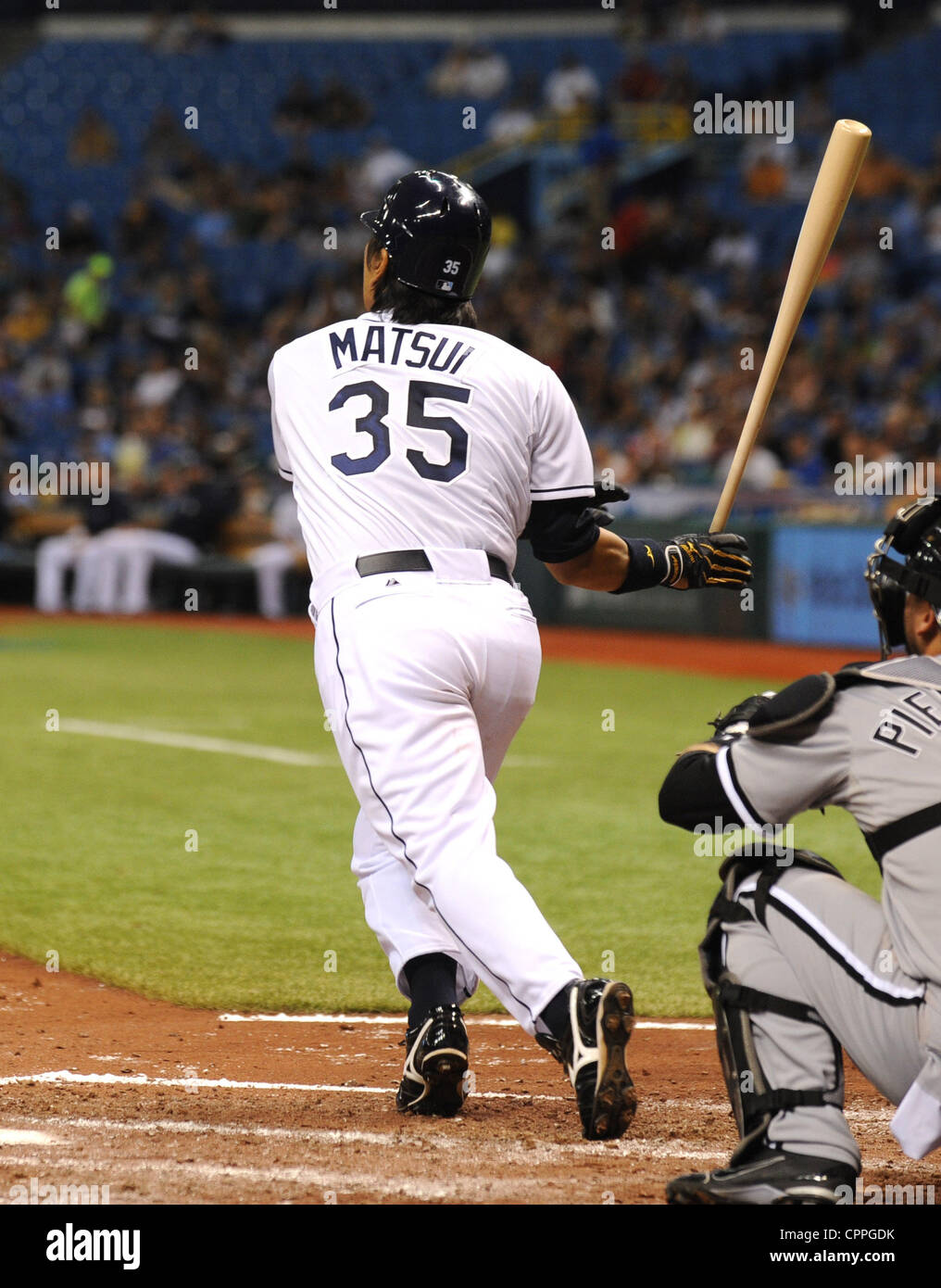 Hideki Matsui (Rays), MAY 29, 2012 - MLB : Japan's Hideki Matsui (35) of the Tampa Bay Rays hits ...