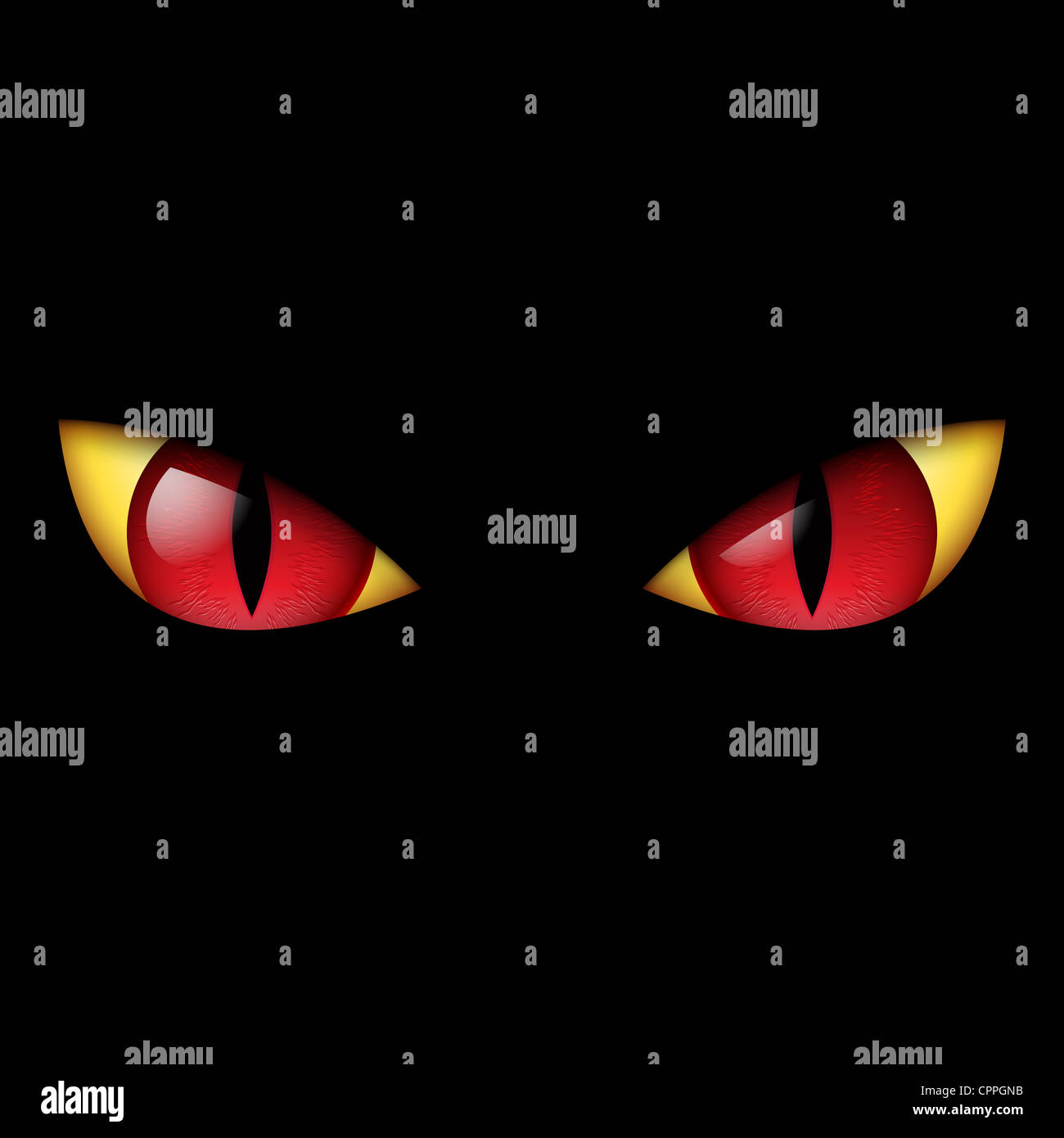 Evil Red Eye. Illustration on black background Stock Photo - Alamy