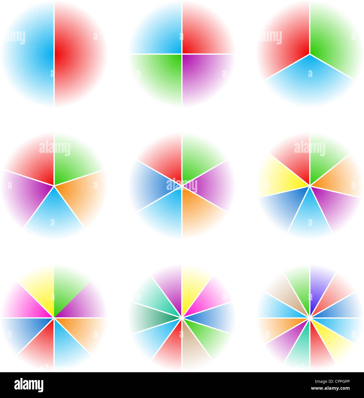 Collection of nine cyclic elements of the presentation Stock Photo - Alamy