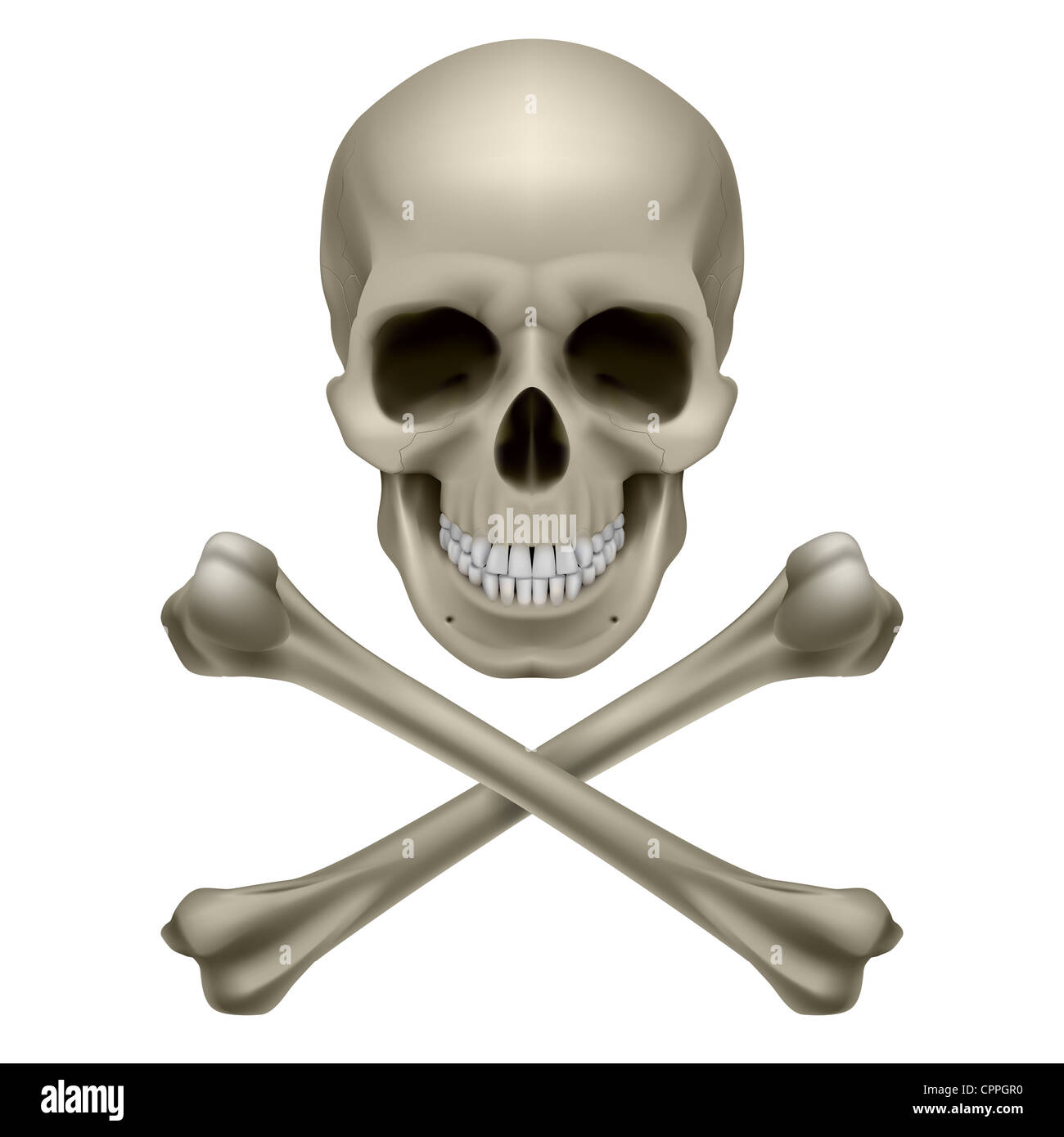 Skull and crossbones. Illustration on white background Stock Photo - Alamy