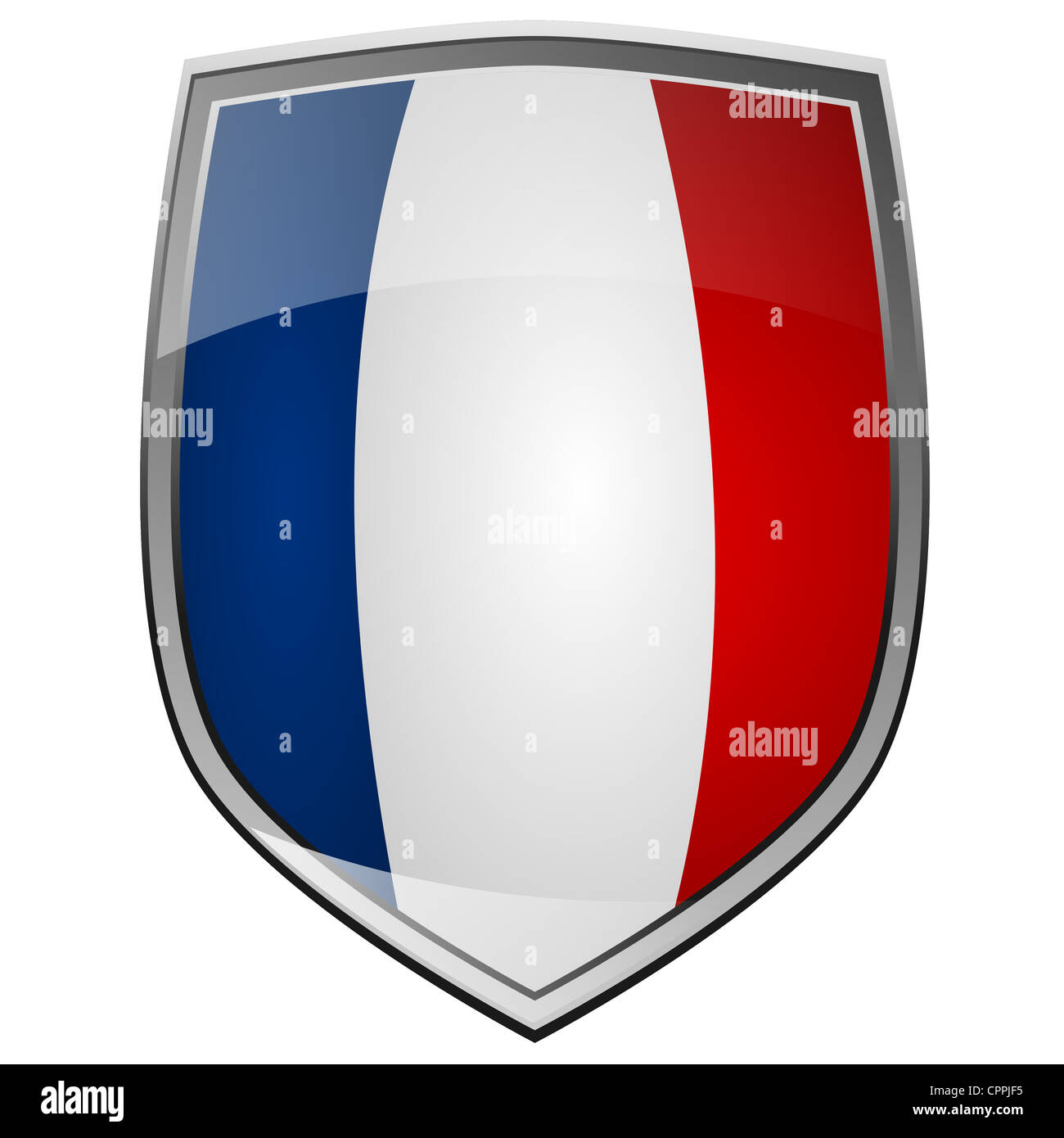 Shield with the flag of France Stock Photo - Alamy