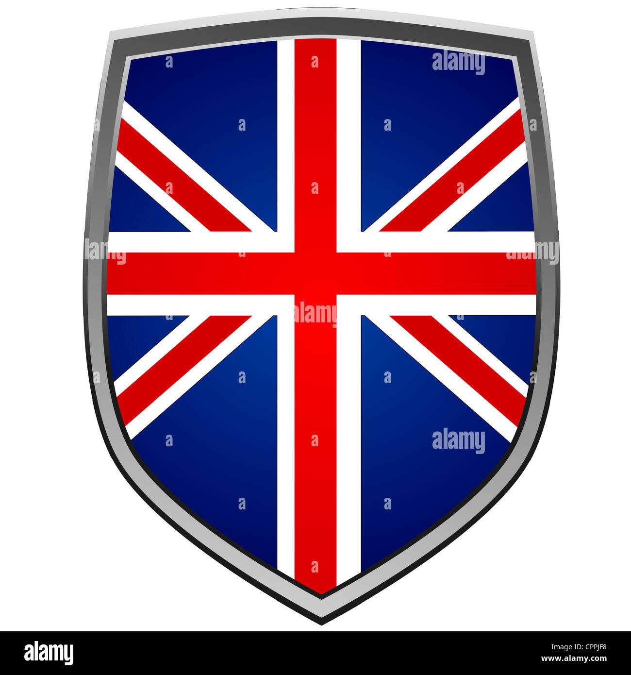 Protective shield with the flag of Great Britain Stock Photo - Alamy