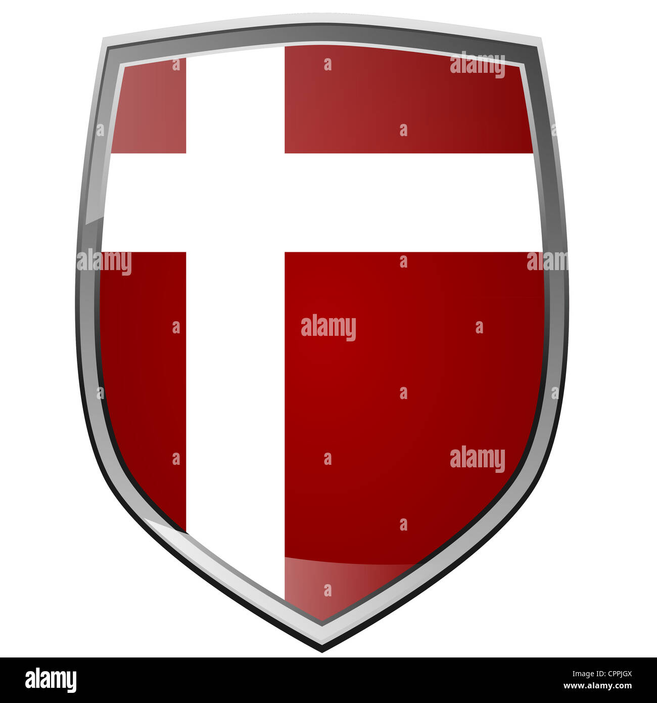 Shield with the flag of Denmark Stock Photo - Alamy