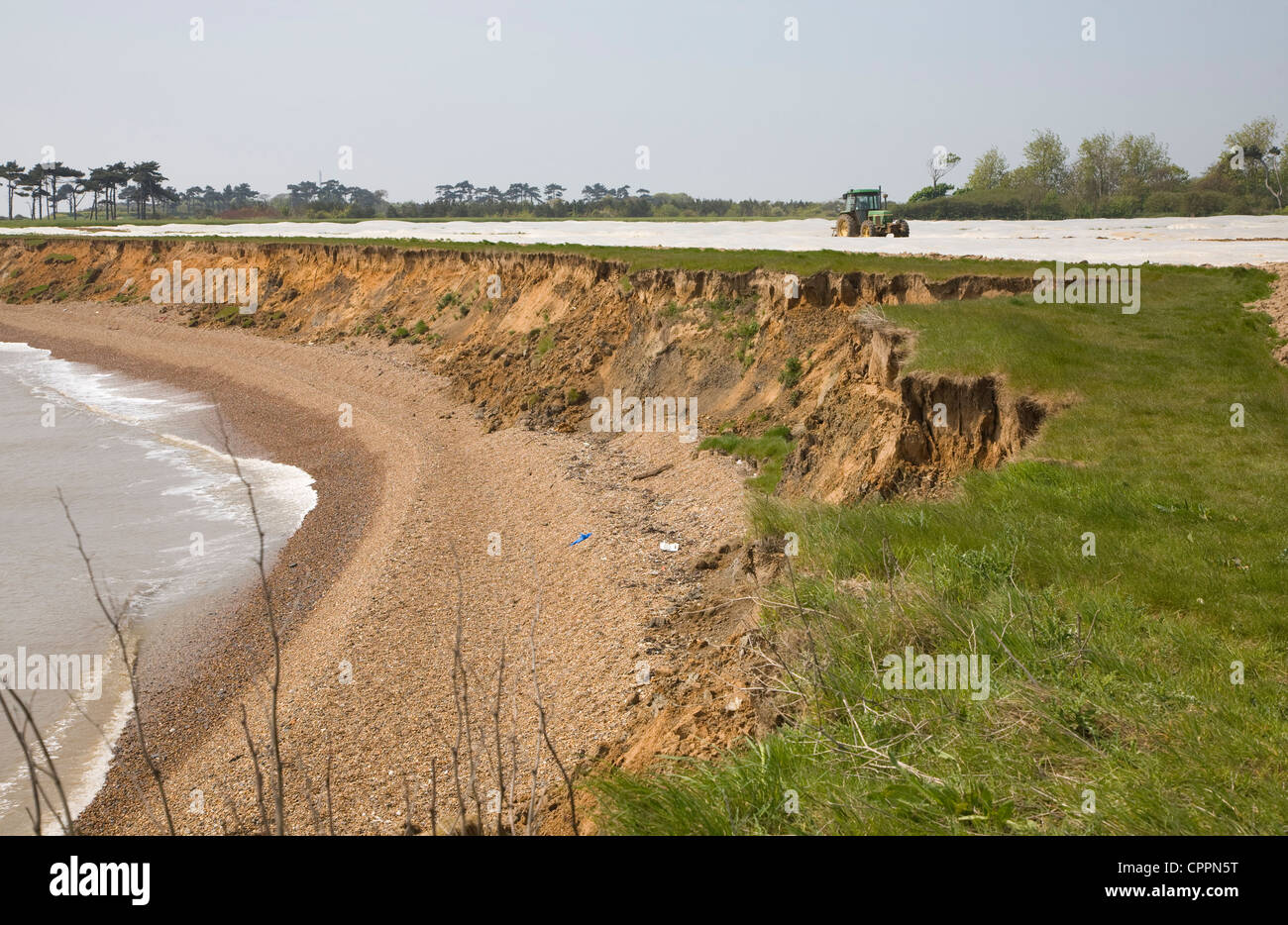 Coastal erosion cliffs of soft rocks East Lane, Bawdsey, Suffolk ...