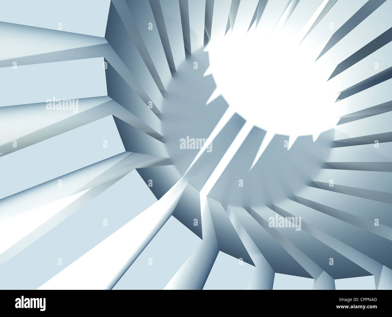 3d abstract architecture background illustration. Round massive of ...
