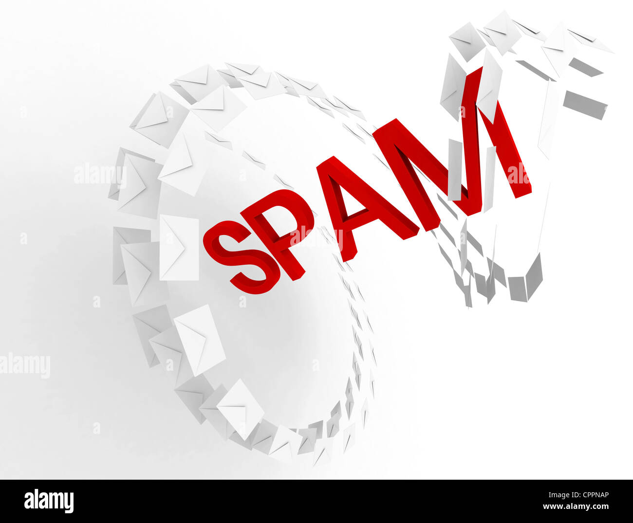 Illustration of Spam e-mail concept with envelopes stream Stock Photo ...