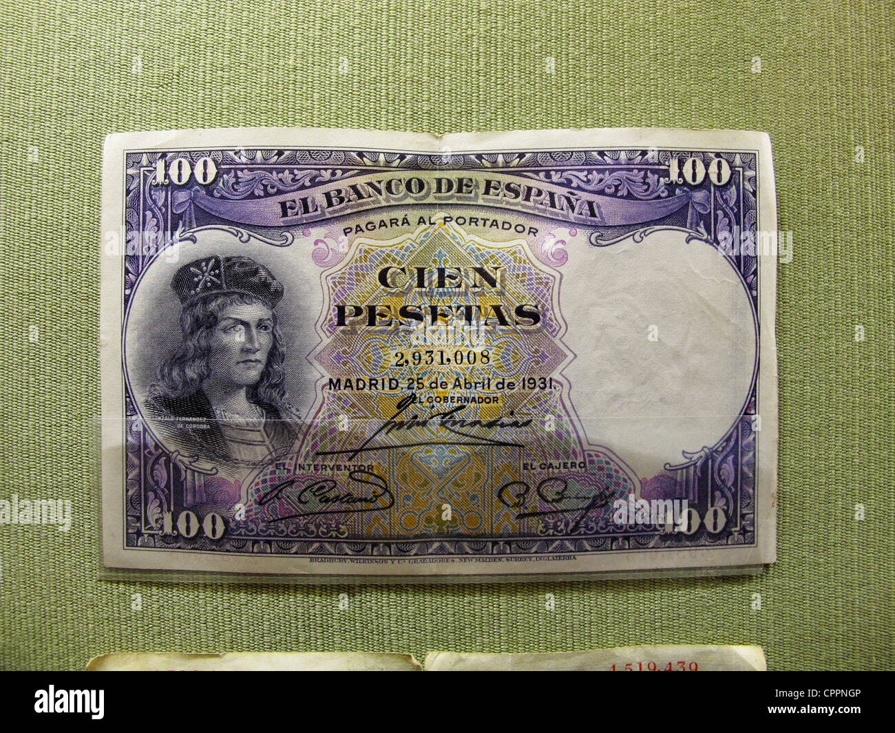 Spain Spanish Peseta bank note Stock Photo - Alamy