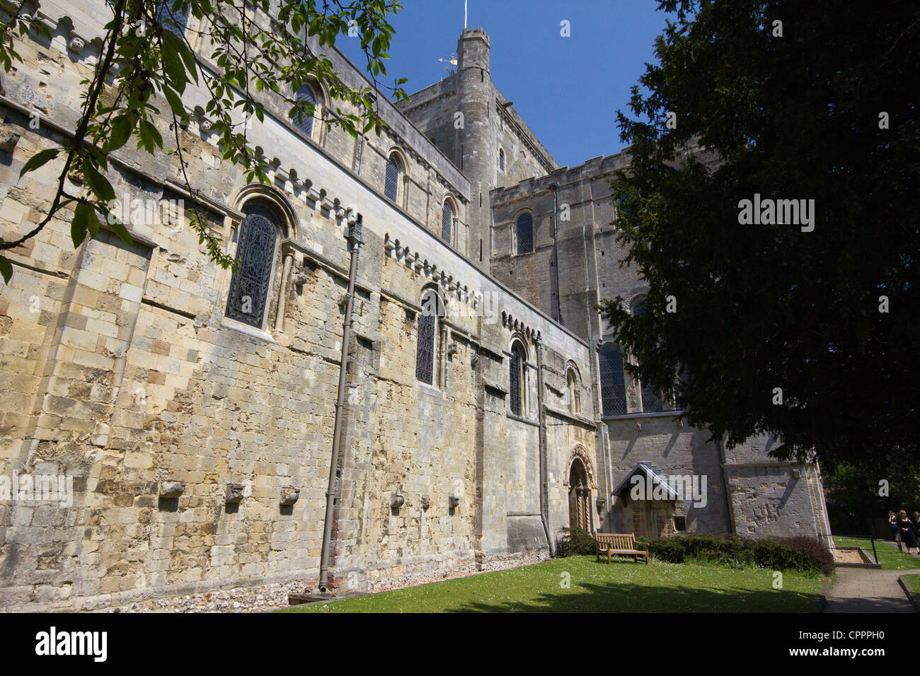 romsey abbey hampshire england uk Stock Photo - Alamy