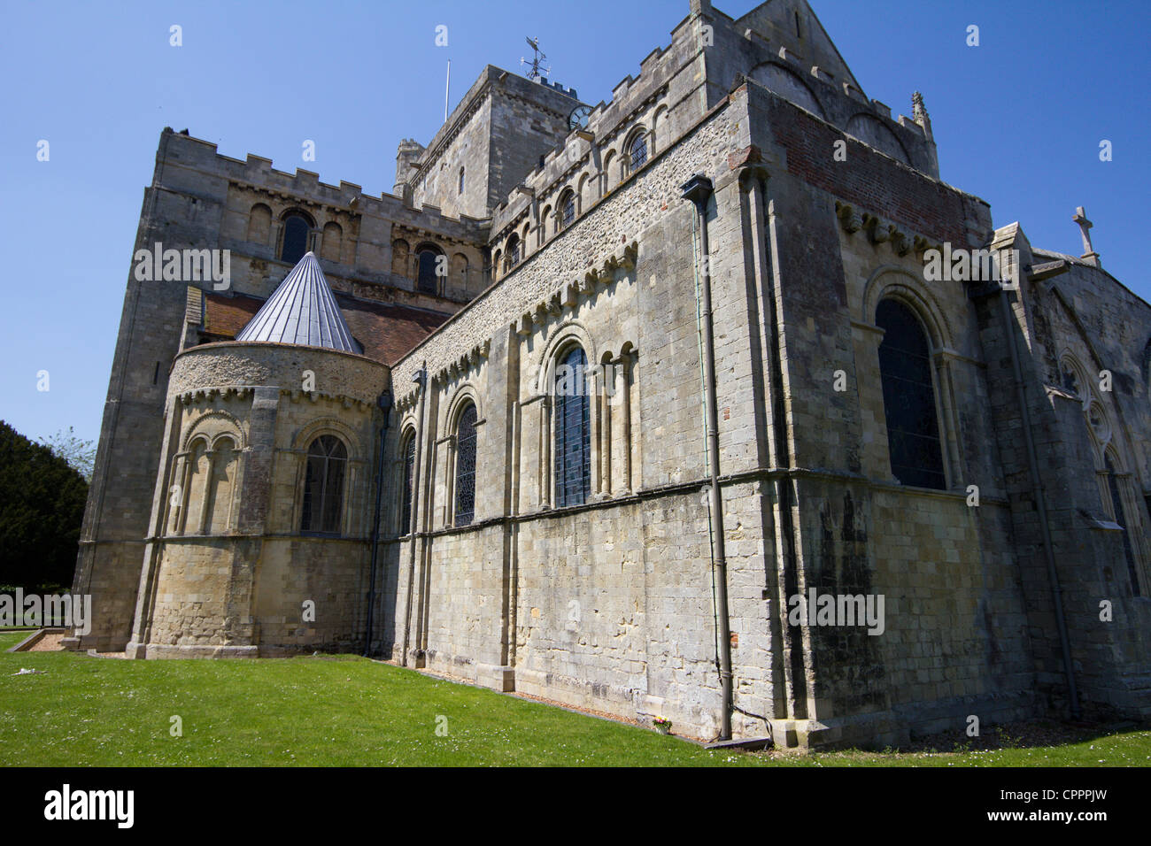 romsey abbey hampshire england uk Stock Photo - Alamy