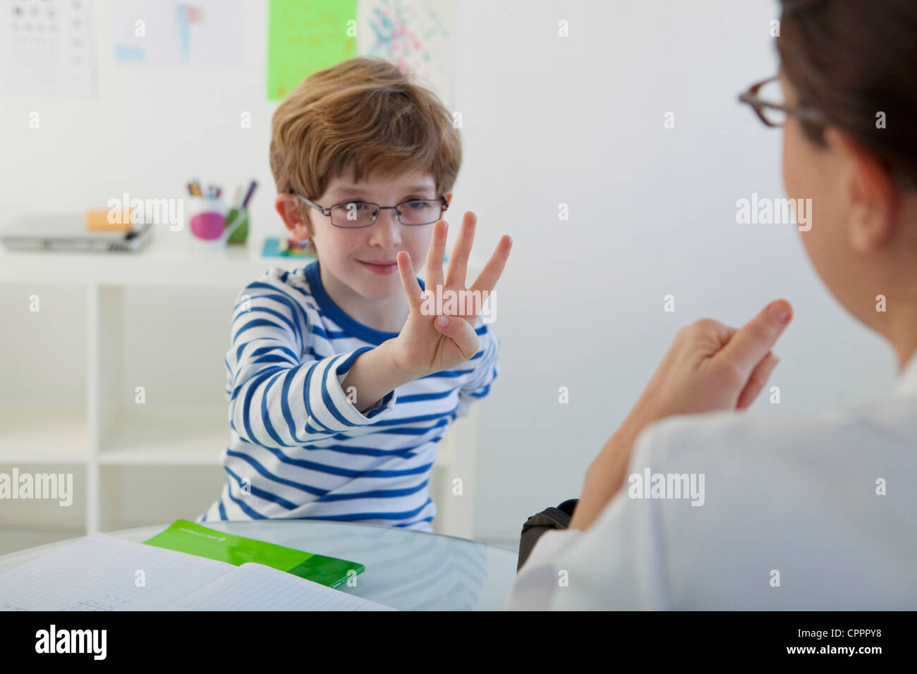 CHILD IN SPEECH THERAPY Stock Photo - Alamy