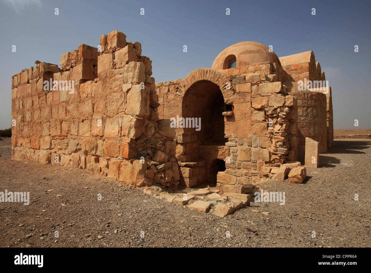 Exterior of the 8th century Qasr Amra castle also called Quseir Amra or ...