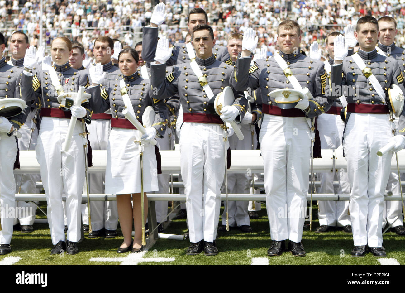 Graduating cadets from the US Military Academy class of 2012 take the ...