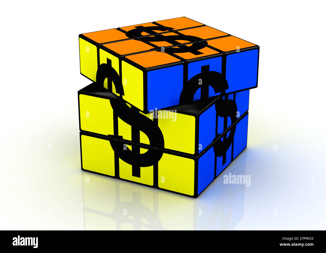 rubik's cube with dollar symbol Stock Photo - Alamy